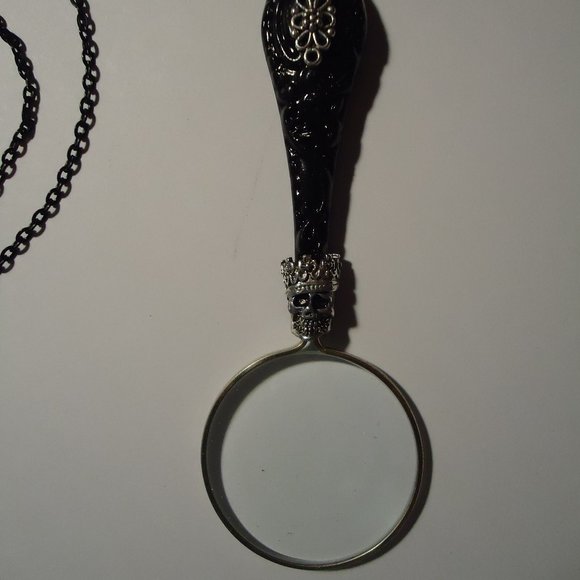 GENSTARDESIGNS | Jewelry | Magnifying Glass Gothic Black Ornate Skull ...